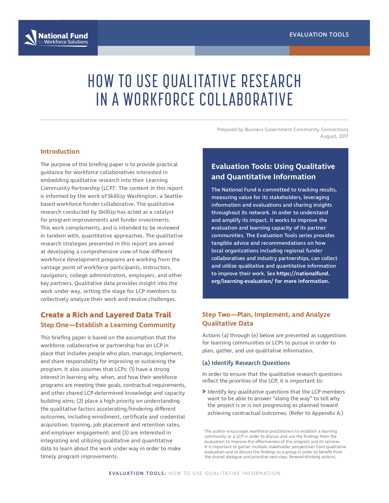 How to Use Qualitative Research | National Fund for Workforce Solutions